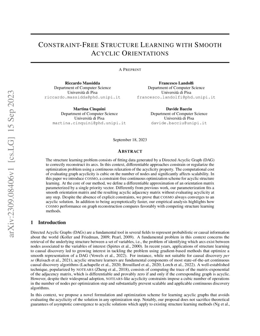 Constraint Free Structure Learning With Smooth Acyclic Orientations Deepai