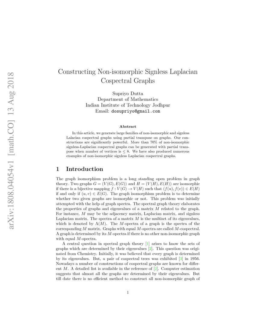 Constructing Non Isomorphic Signless Laplacian Cospectral Graphs Deepai