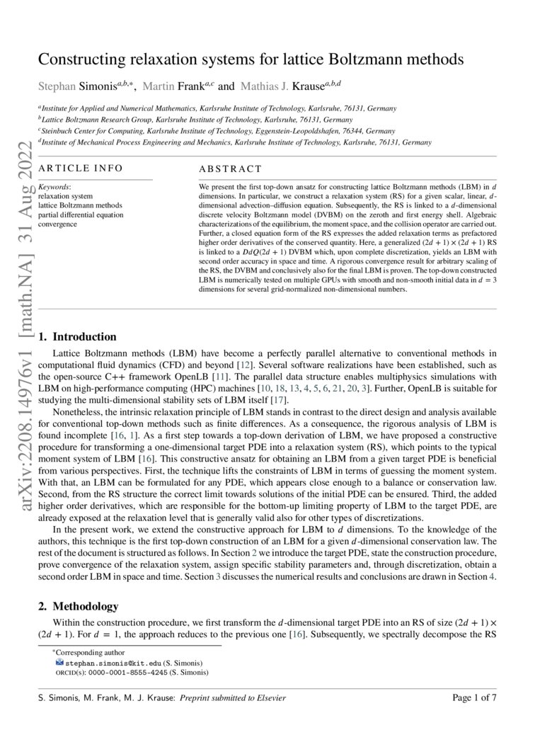 Constructing relaxation systems for lattice Boltzmann methods | DeepAI