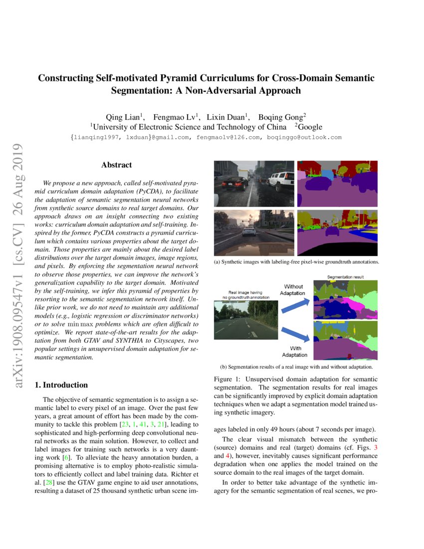 Constructing Self-motivated Pyramid Curriculums for Cross-Domain Semantic Segmentation: A Non ...