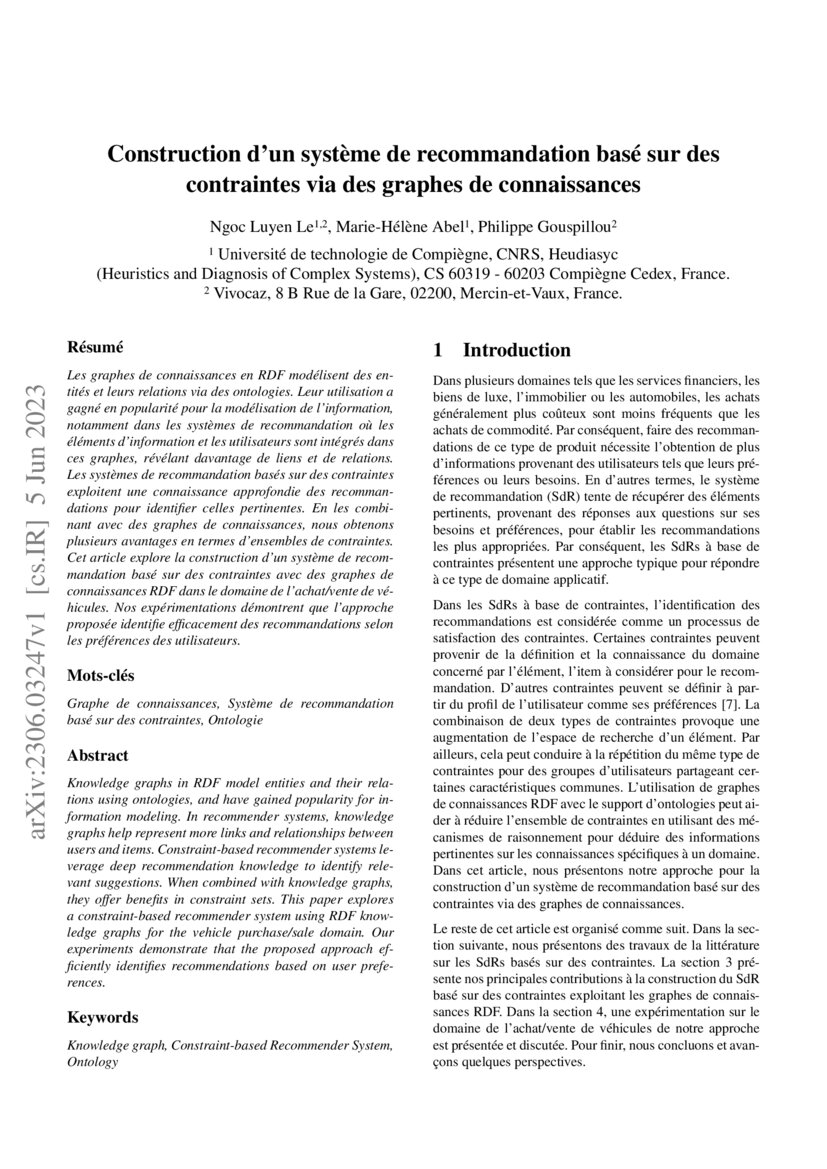 Construction d'un système de recommandation basé sur des contraintes ...