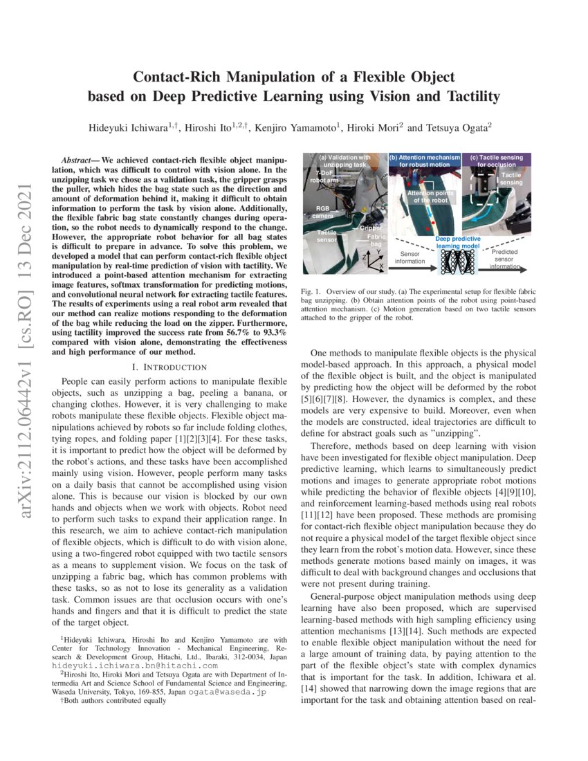 Contact-Rich Manipulation of a Flexible Object based on Deep Predictive ...