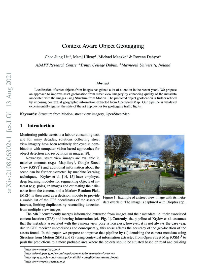 Context Aware Object Geotagging Deepai
