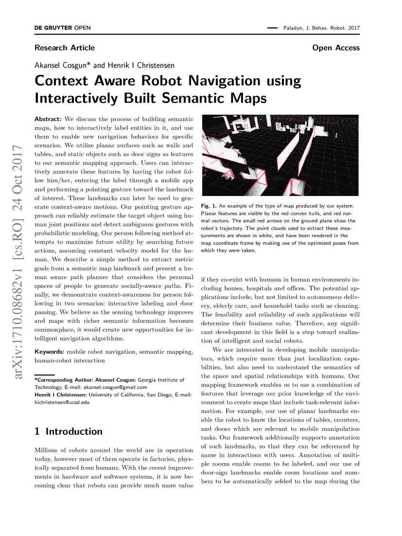 Context Aware Robot Navigation Using Interactively Built Semantic Maps Deepai