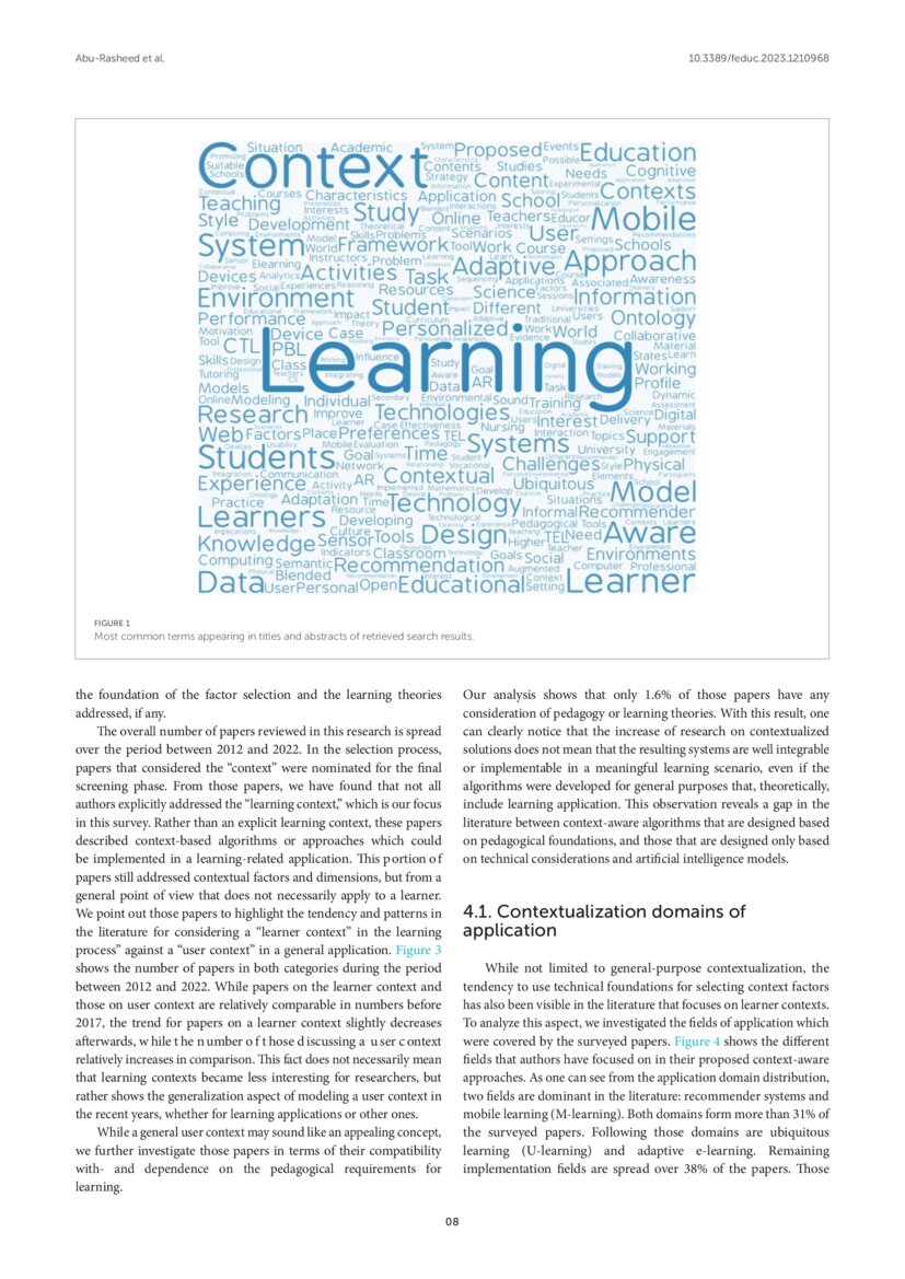 Context based learning: a survey of contextual indicators for ...