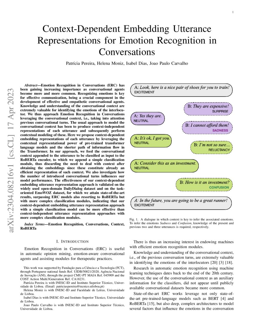 Context-Dependent Embedding Utterance Representations for Emotion ... Context-Dependent Embedding Utterance Representations for Emotion ...