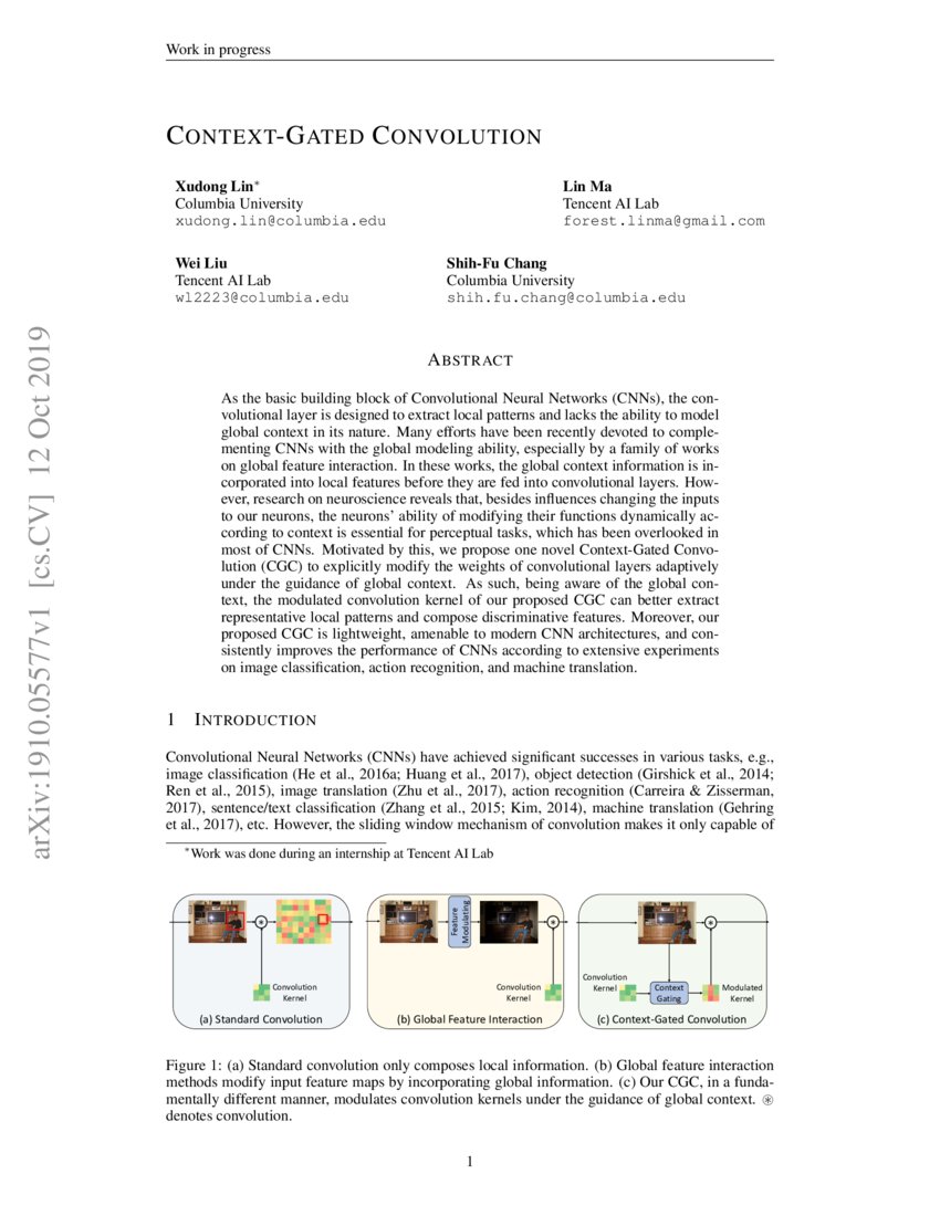 Context-Gated Convolution | DeepAI
