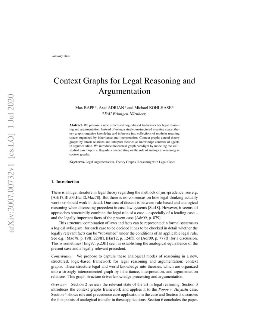 Context Graphs for Legal Reasoning and Argumentation | DeepAI