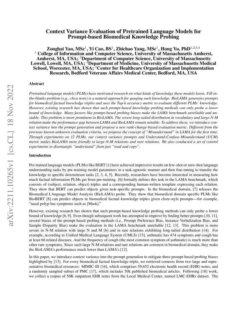 Context Variance Evaluation Of Pretrained Language Models For Prompt Based Biomedical Knowledge