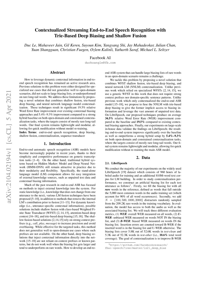 Contextualized Streaming End-to-End Speech Recognition with Trie-Based Deep Biasing and Shallow ...