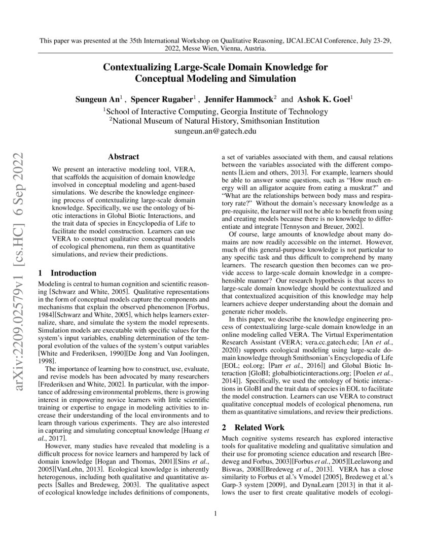 Contextualizing Large Scale Domain Knowledge For Conceptual Modeling