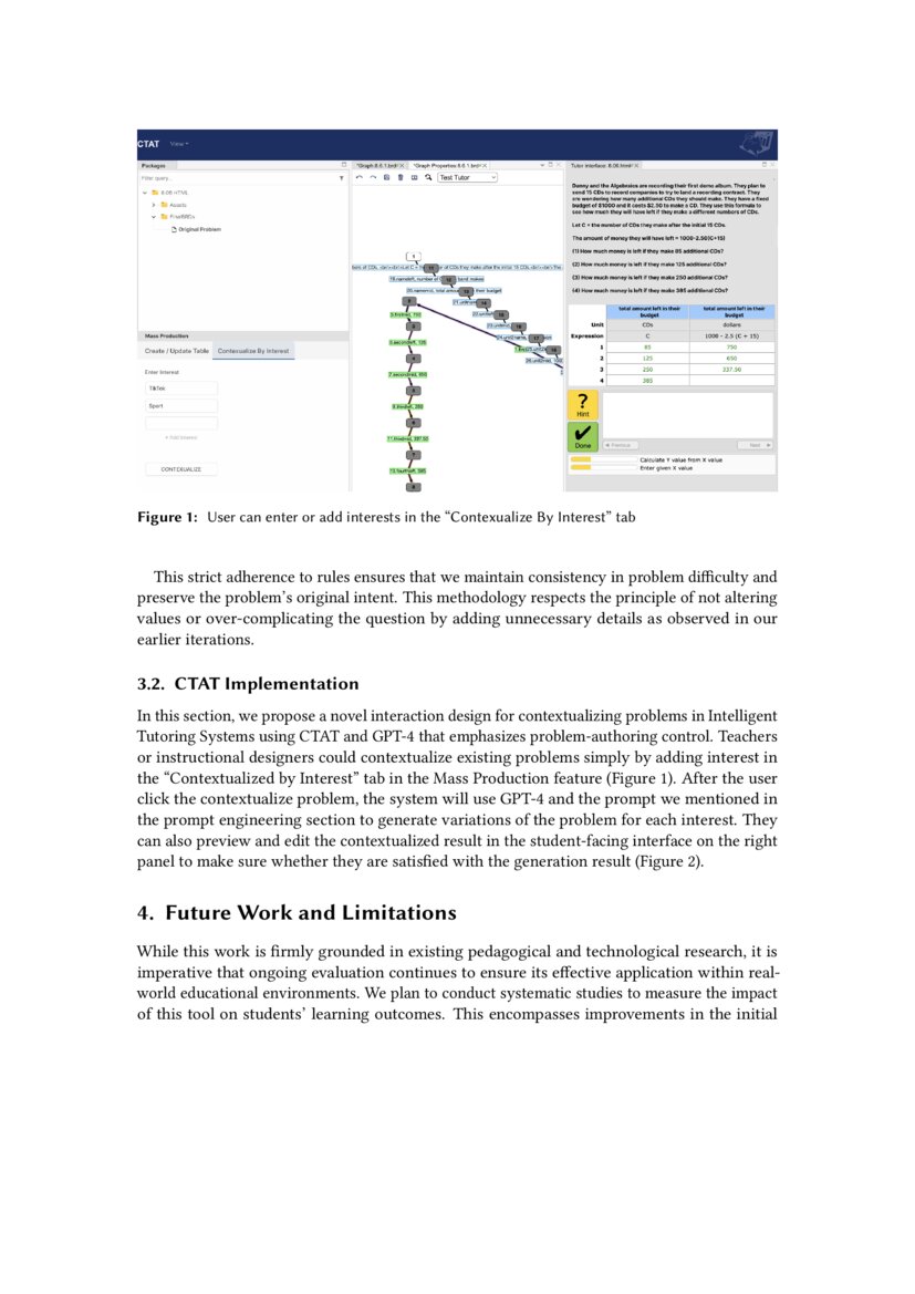 Contextualizing Problems to Student Interests at Scale in Intelligent Tutoring System Using ...