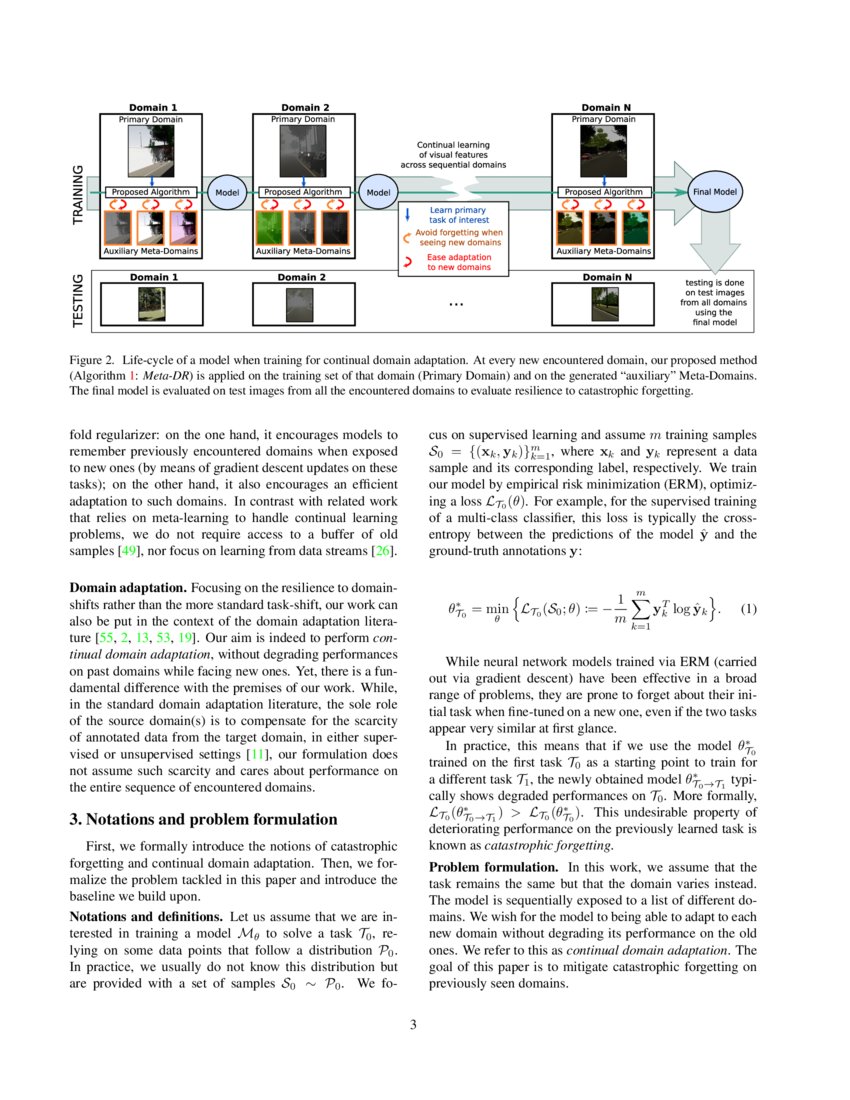Continual Adaptation Of Visual Representations Via Domain Randomization