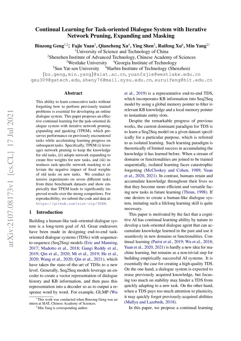 Continual Learning For Task Oriented Dialogue System With Iterative Network Pruning Expanding