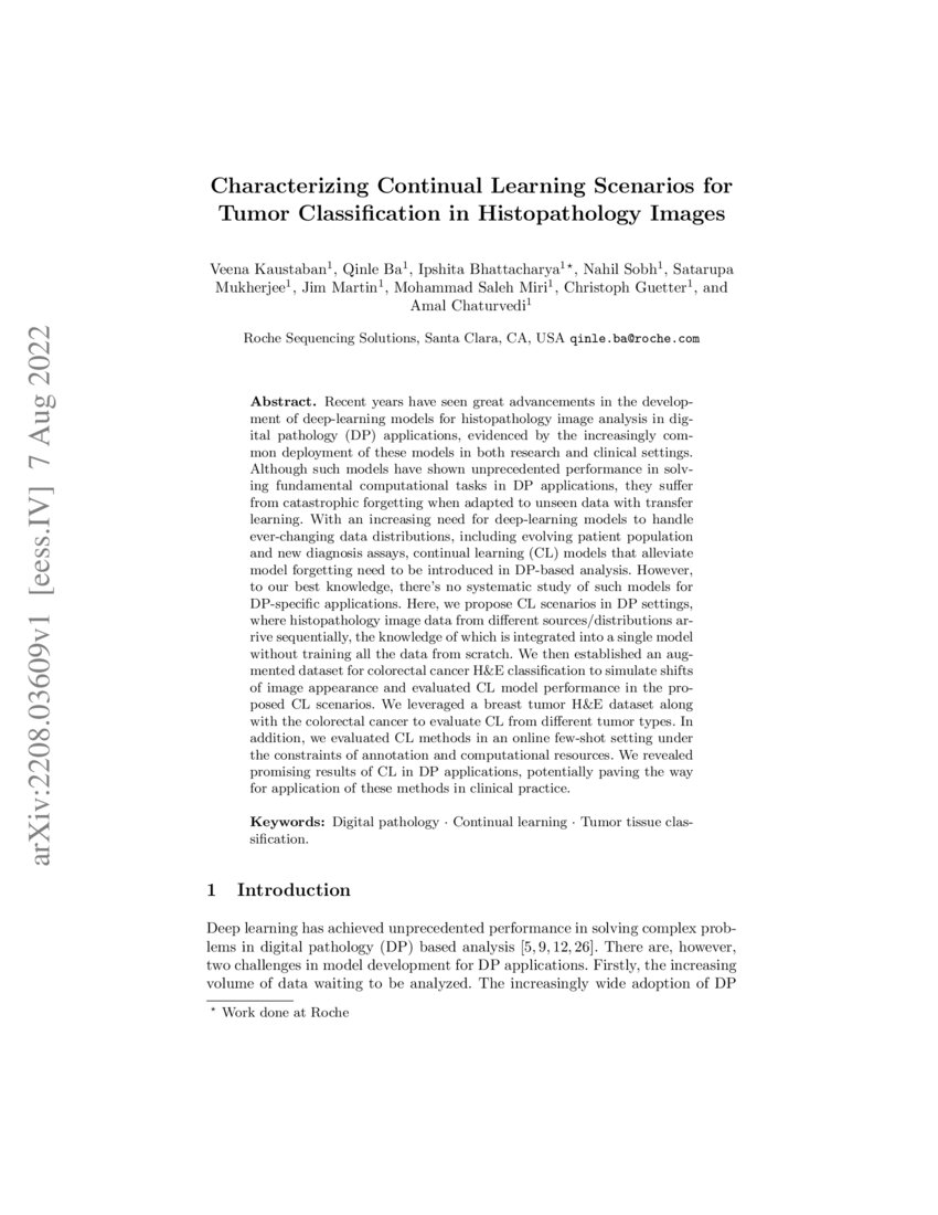 Continual Learning for Tumor Classification in Histopathology Images | DeepAI