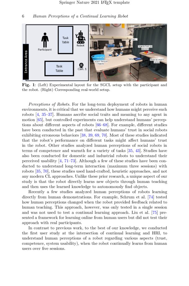 Continual Learning through Human-Robot Interaction – Human Perceptions ... Continual Learning through Human-Robot Interaction – Human Perceptions ...