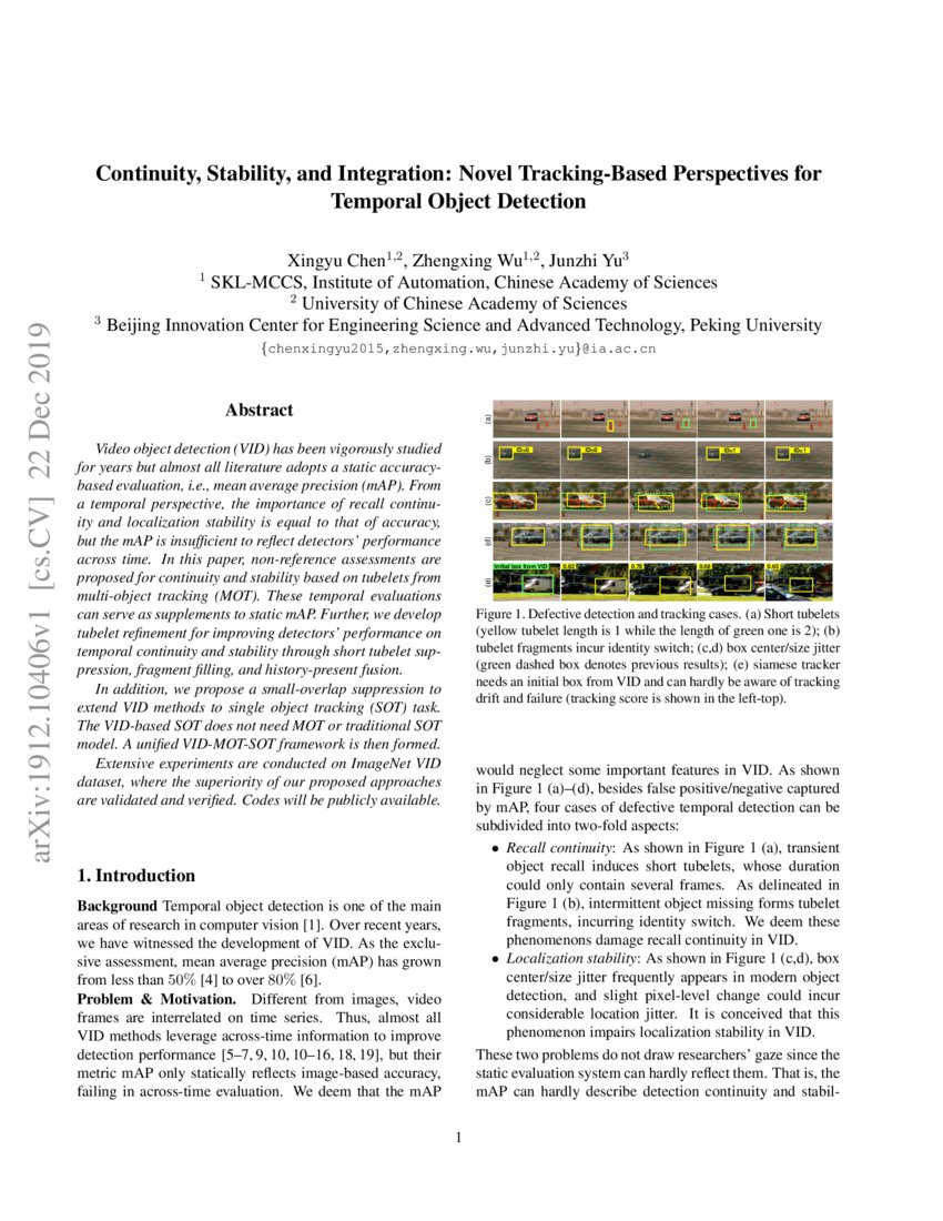 Continuity, Stability, and Integration: Novel Tracking-Based ...