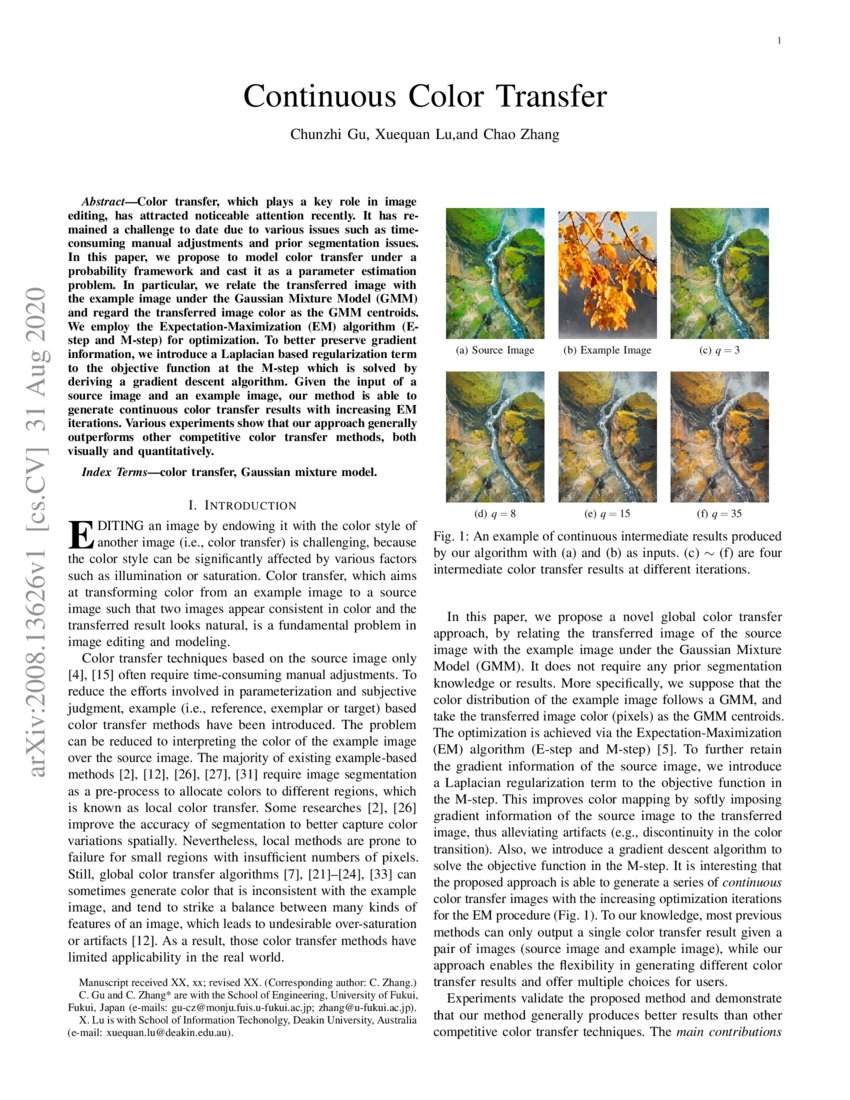 Continuous Color Transfer | DeepAI