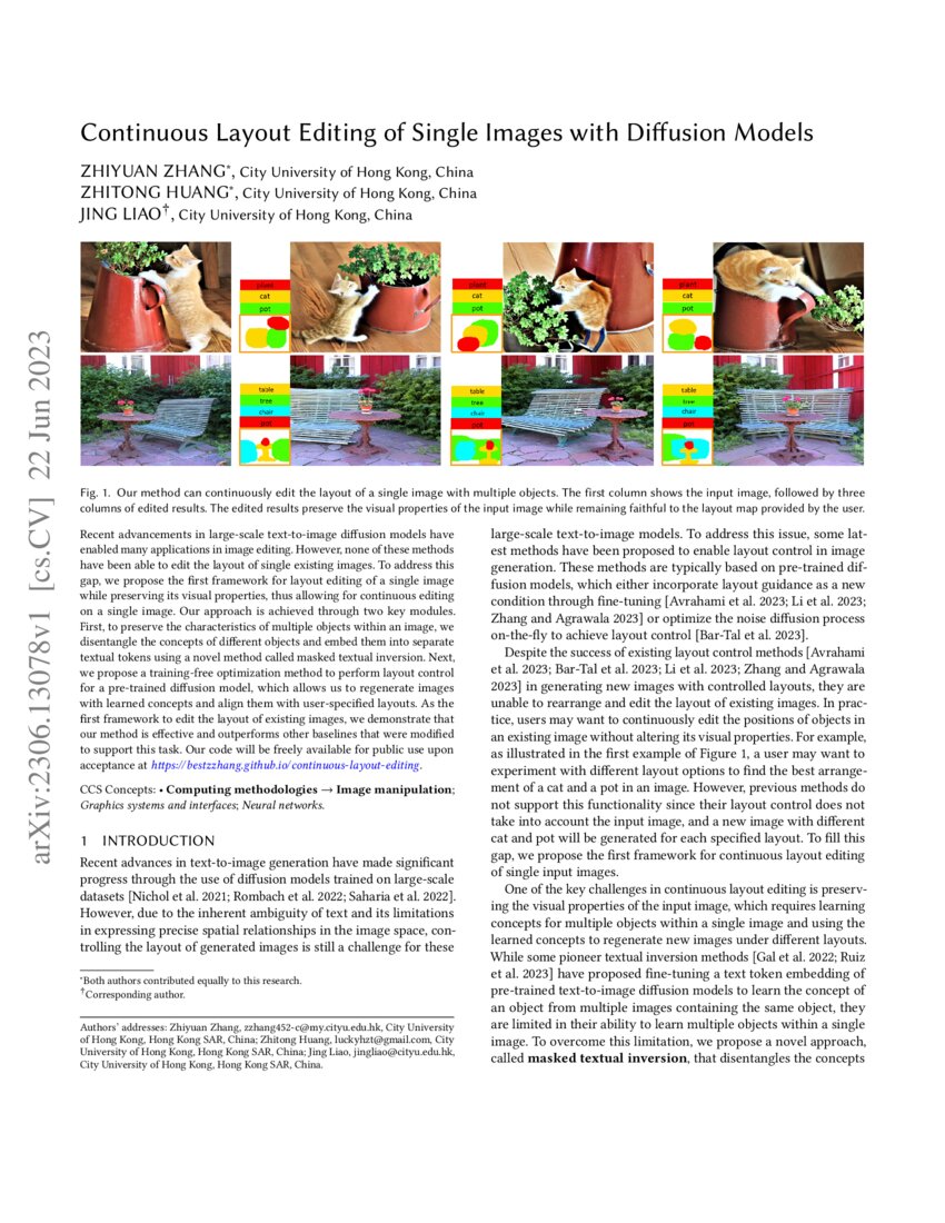 Continuous Layout Editing Of Single Images With Diffusion Models Deepai 