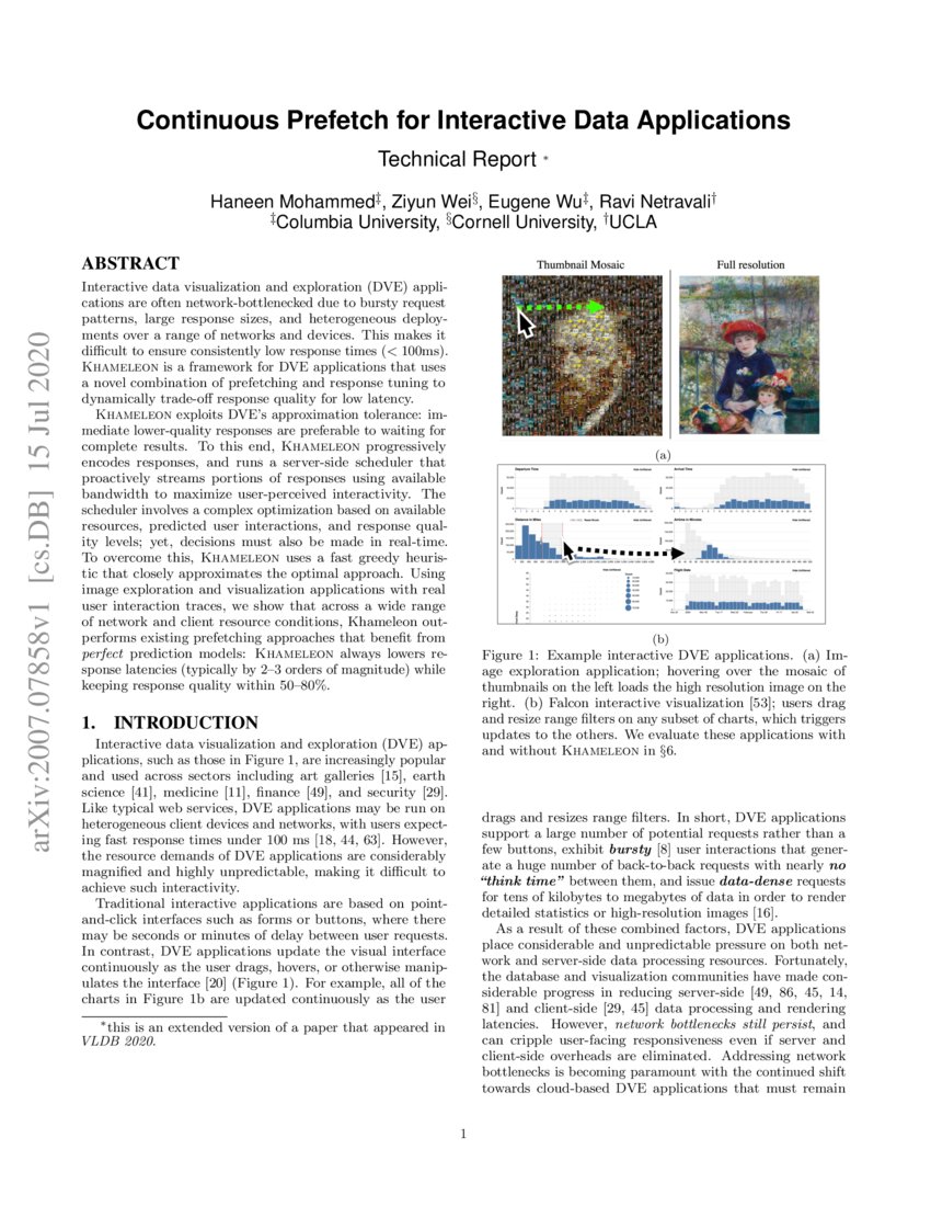 Continuous Prefetch for Interactive Data Applications | DeepAI