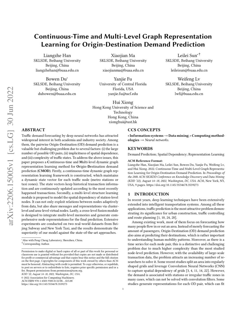 Continuous-Time and Multi-Level Graph Representation Learning for Origin-Destination Demand ...