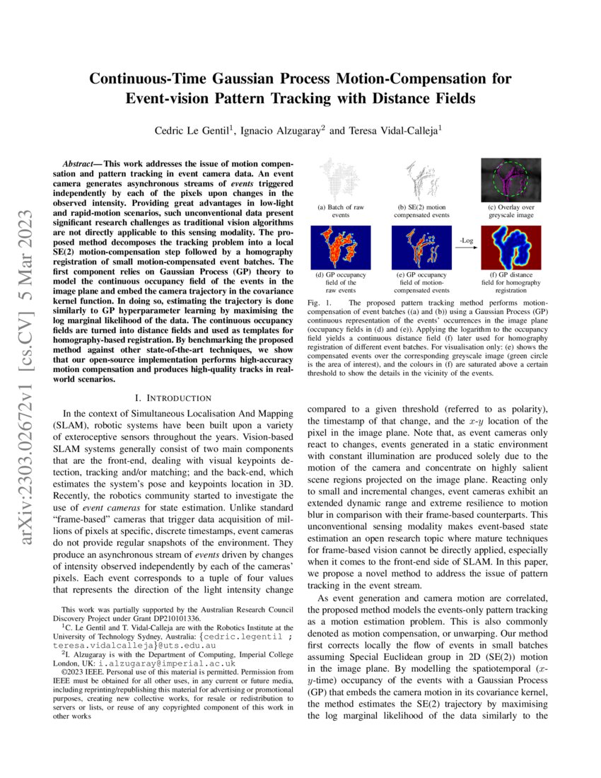 Continuous-Time Gaussian Process Motion-Compensation for Event-vision ...