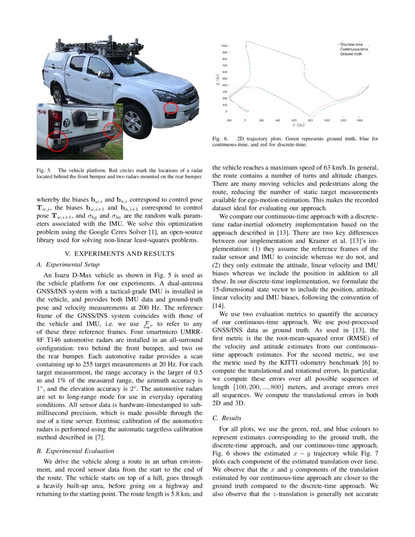 Continuous-time Radar-inertial Odometry for Automotive Radars | DeepAI