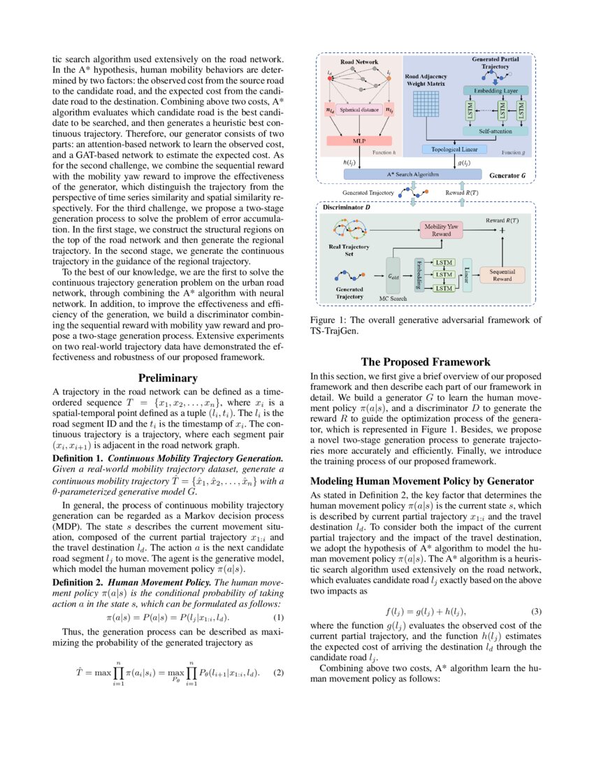 Continuous Trajectory Generation Based on Two-Stage GAN | DeepAI