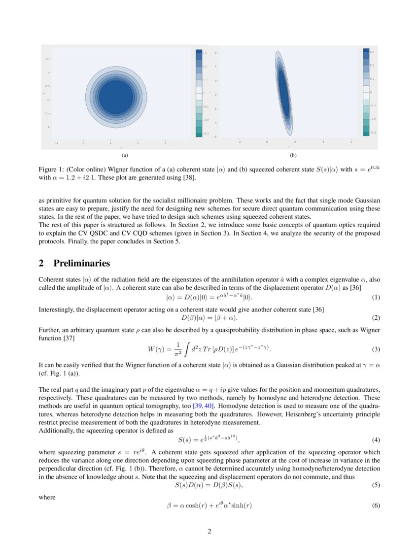 Continuous Variable Direct Secure Quantum Communication Using Gaussian States Deepai