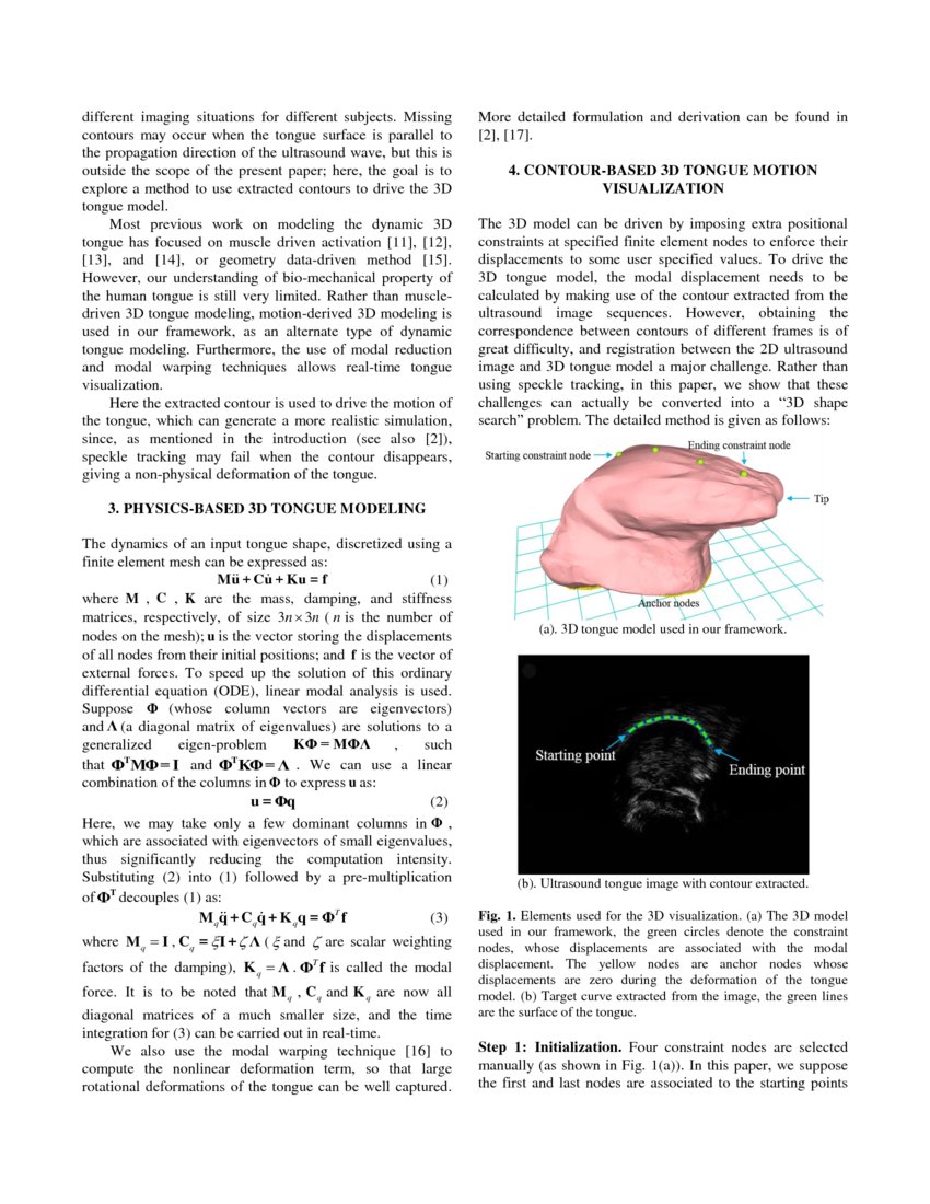 Contour Based 3d Tongue Motion Visualization Using Ultrasound Image Sequences Deepai