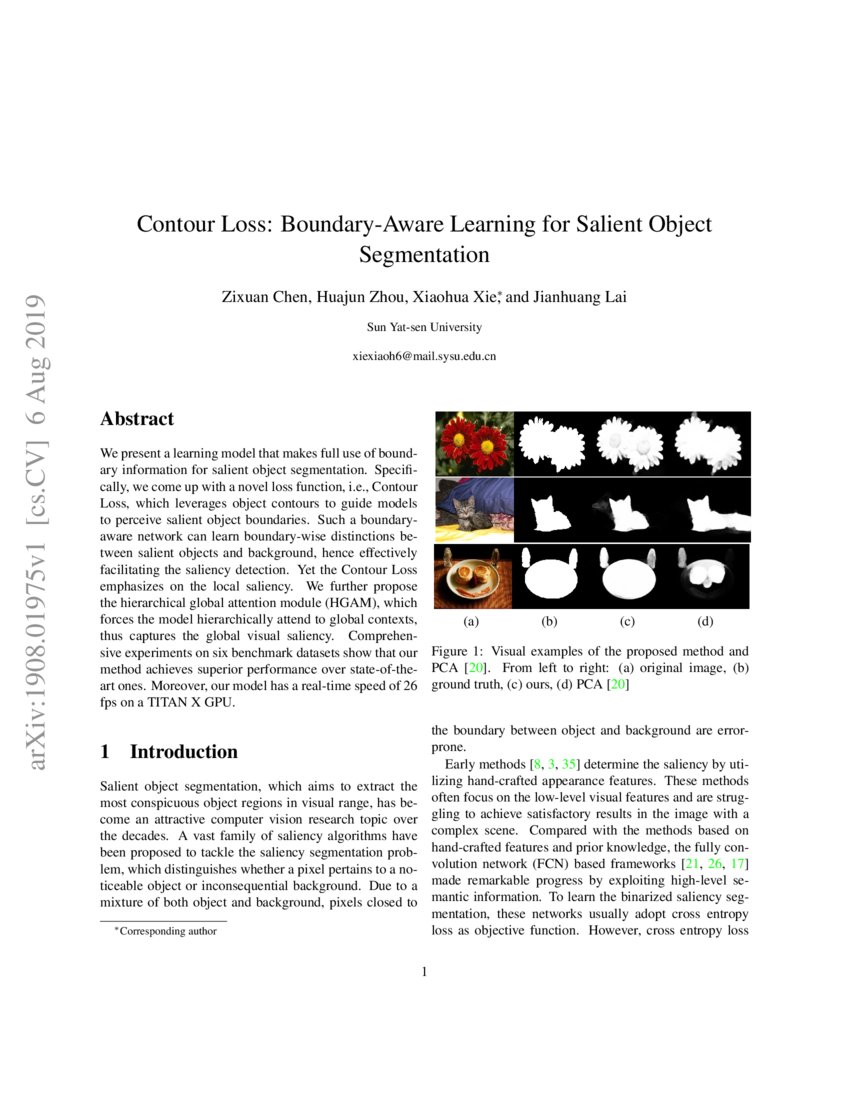 Contour Loss: Boundary-Aware Learning for Salient Object Segmentation | DeepAI