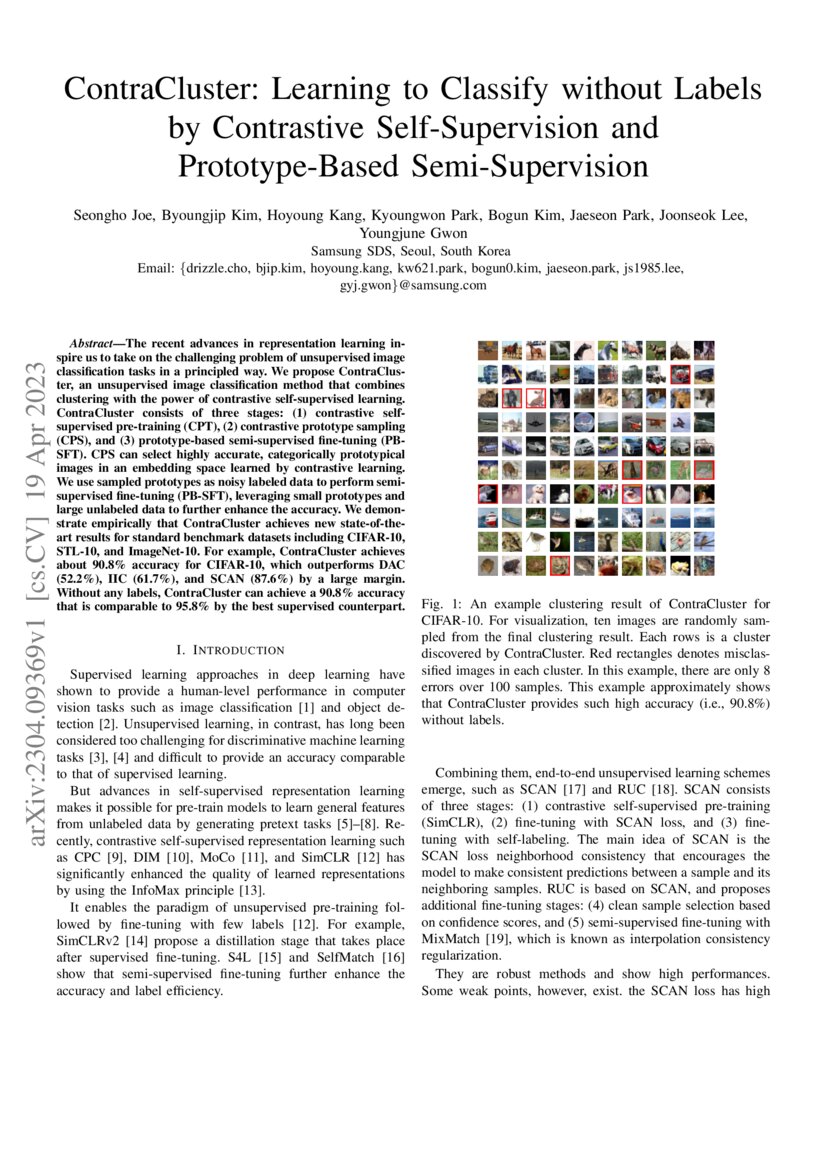 Contracluster Learning To Classify Without Labels By Contrastive Self Supervision And Prototype