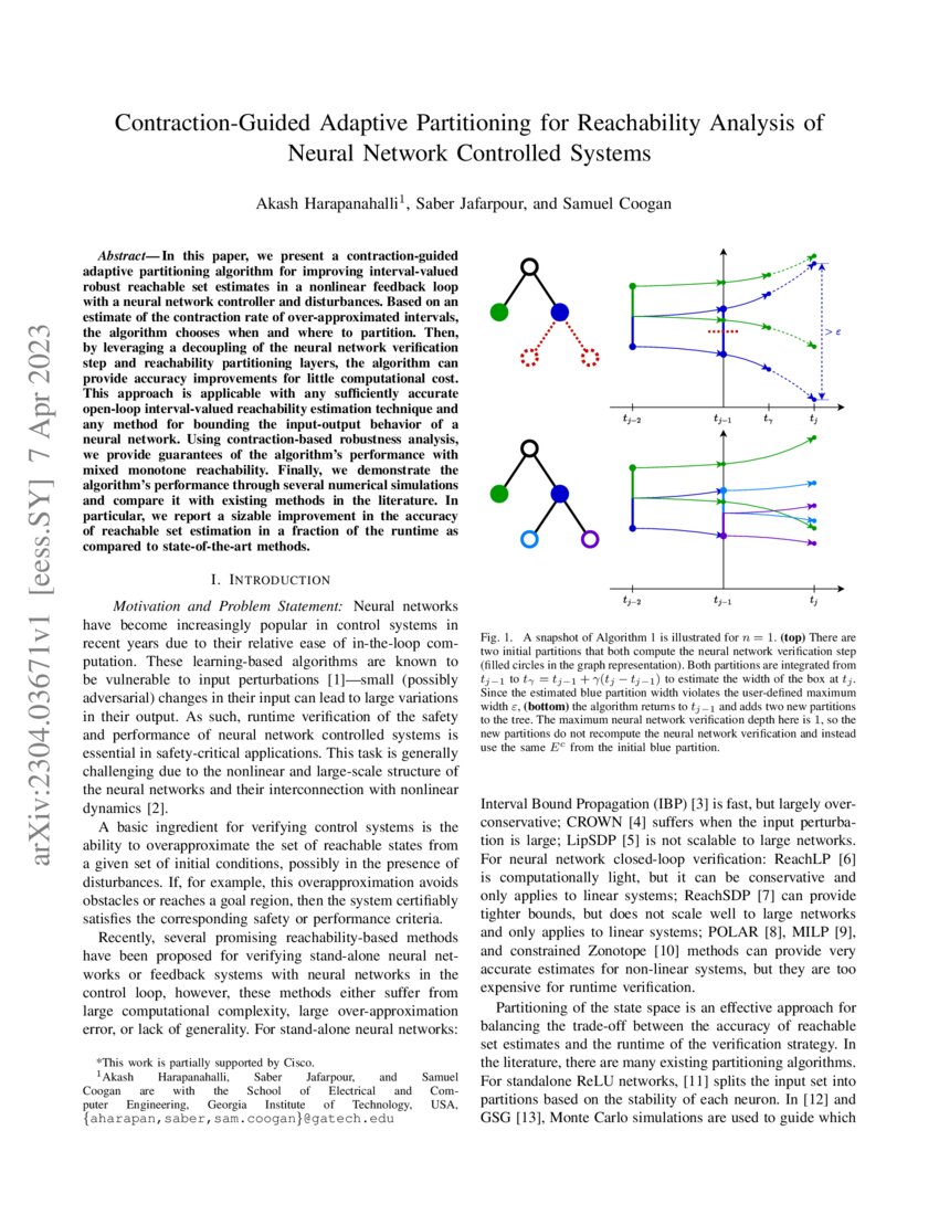 Contraction Guided Adaptive Partitioning For Reachability Analysis Of Neural Network Controlled