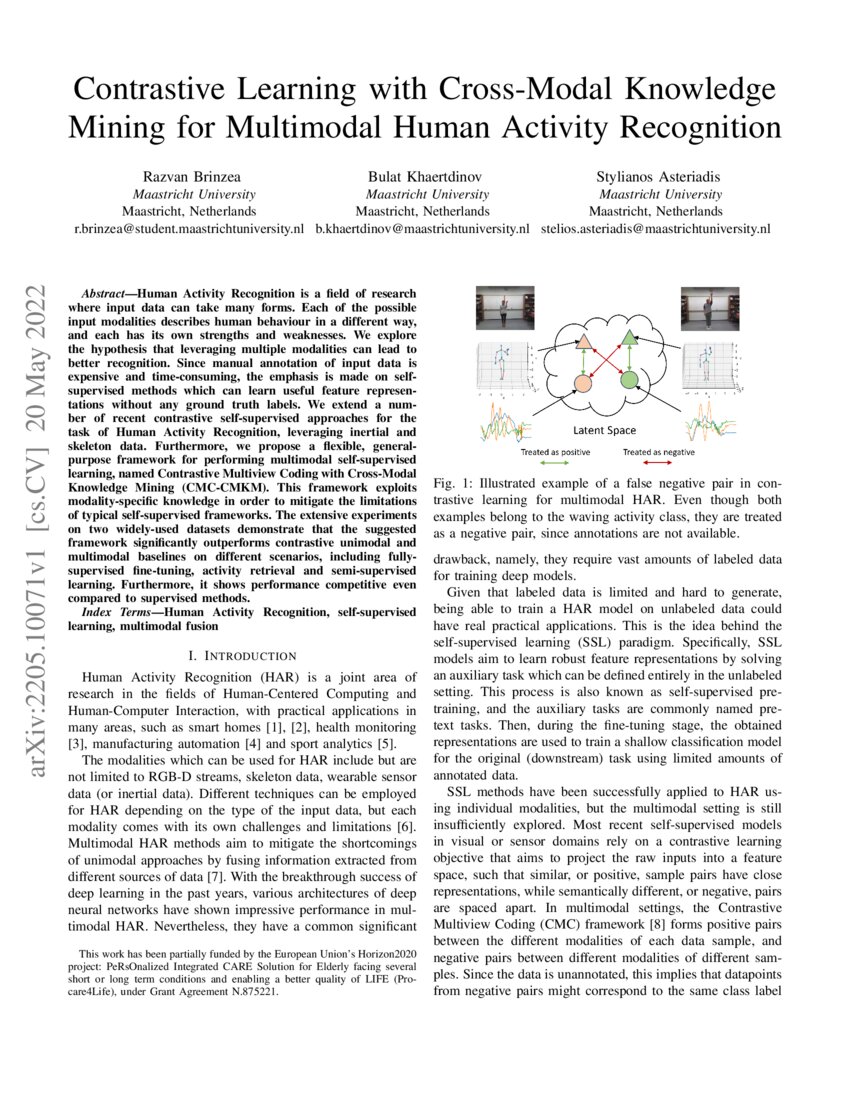 Contrastive Learning with Cross-Modal Knowledge Mining for Multimodal Human Activity Recognition ...