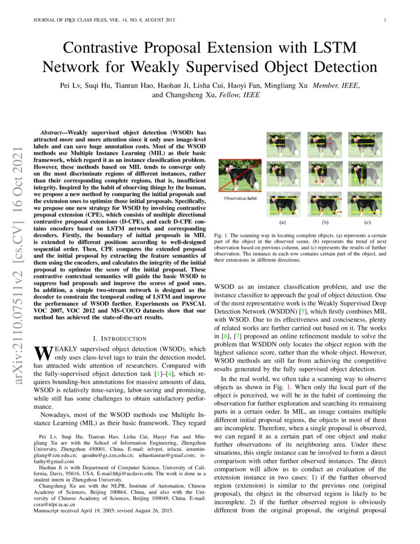 Contrastive Proposal Extension with LSTM Network for Weakly Supervised Object Detection | DeepAI