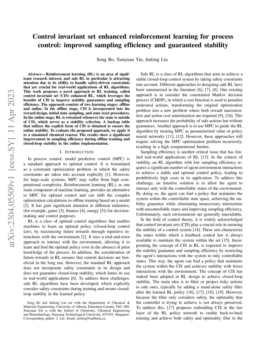 Control Invariant Set Enhanced Reinforcement Learning For Process Control Improved Sampling 