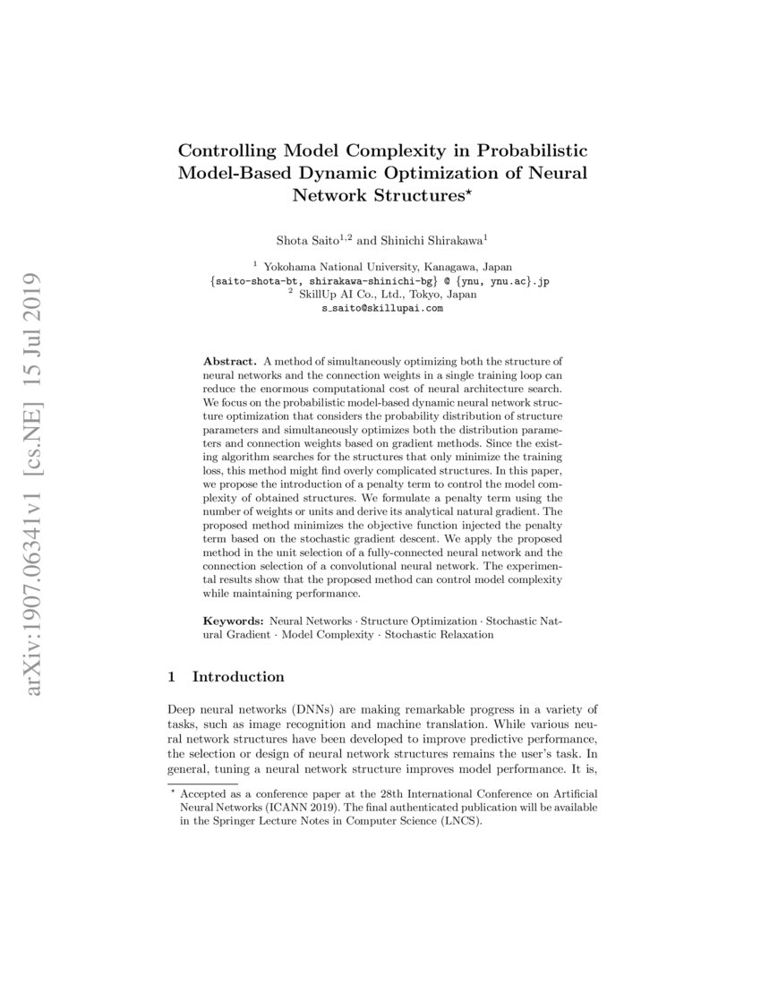 Controlling Model Complexity in Probabilistic Model-Based Dynamic ...