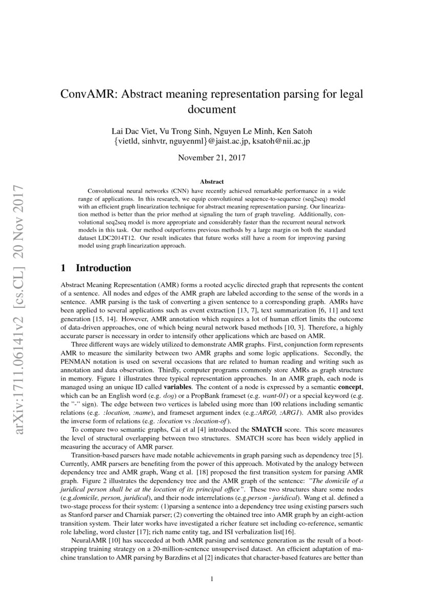 Convamr Abstract Meaning Representation Parsing For Legal Document