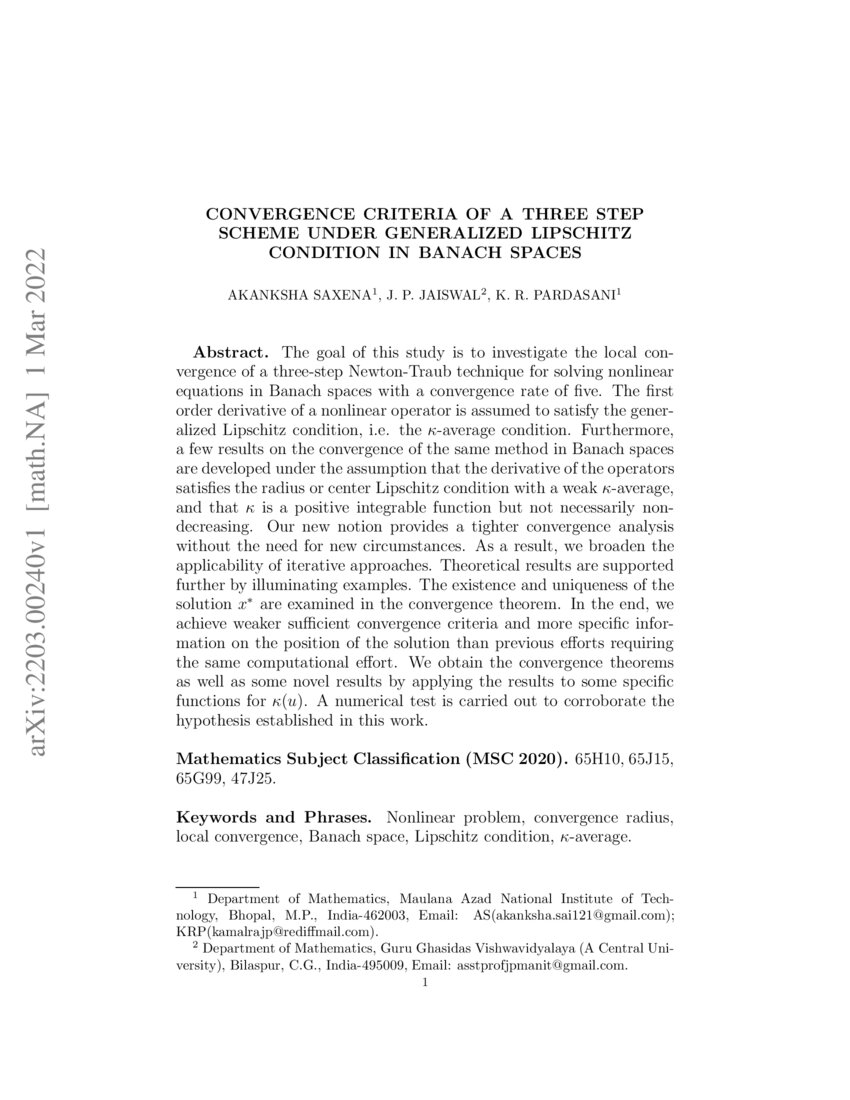 Convergence Criteria Of A Three Step Scheme Under Generalized Lipschitz