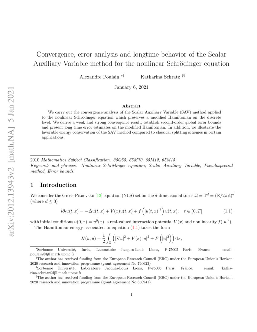 Convergence, error analysis and longtime behavior of the Scalar Auxiliary Variable method for ...