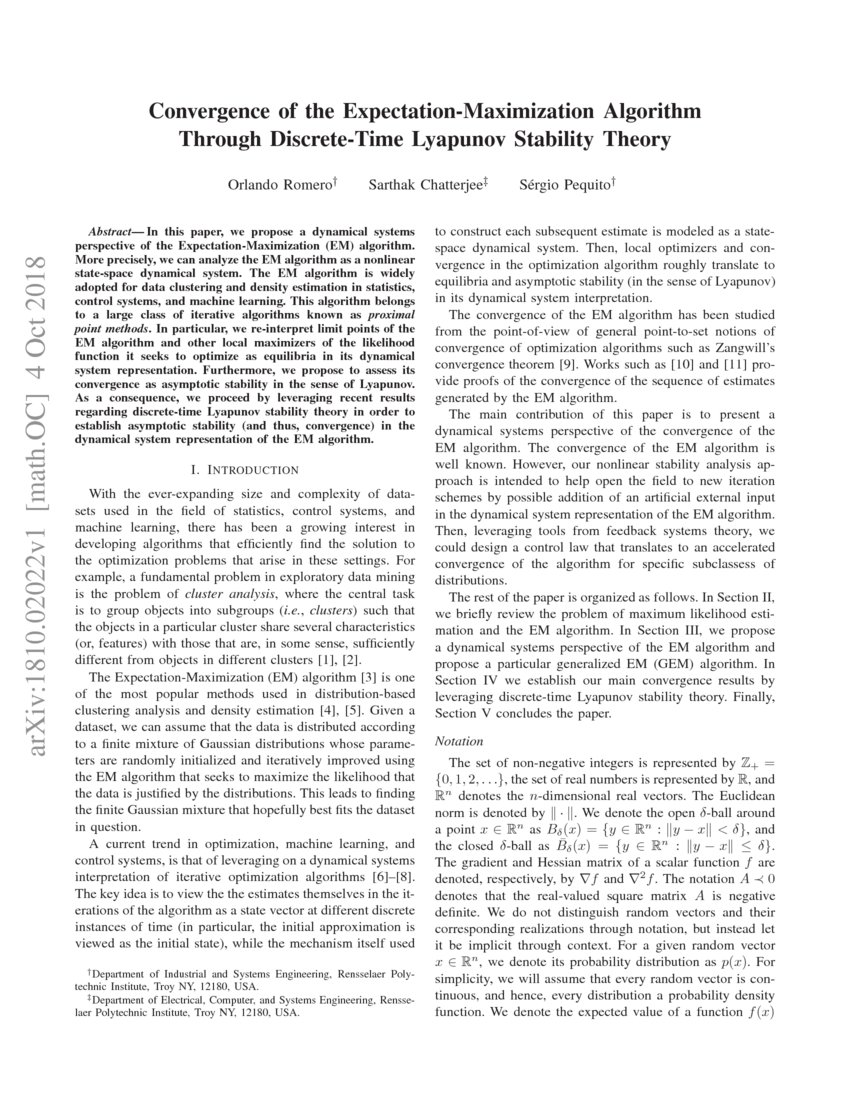 Convergence of the Expectation-Maximization Algorithm Through Discrete ...