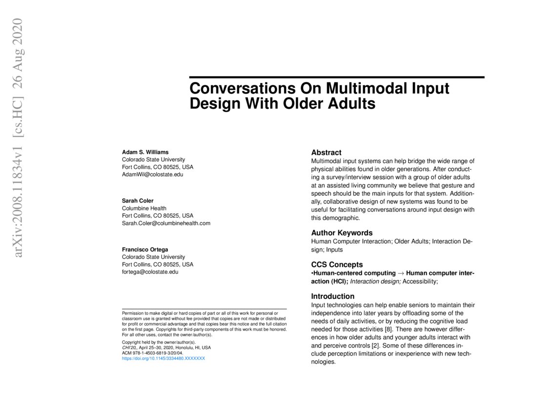 Conversations On Multimodal Input Design With Older Adults | DeepAI