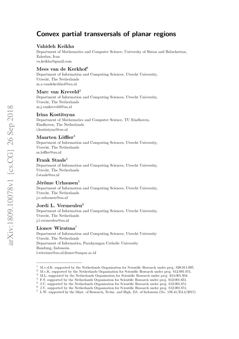 Convex partial transversals of planar regions | DeepAI
