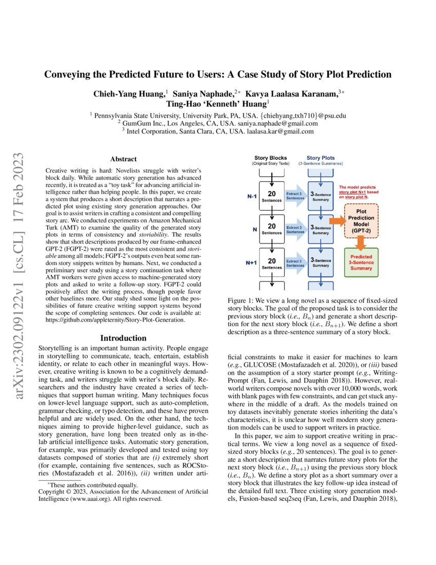 Conveying the Predicted Future to Users: A Case Study of Story Plot ...