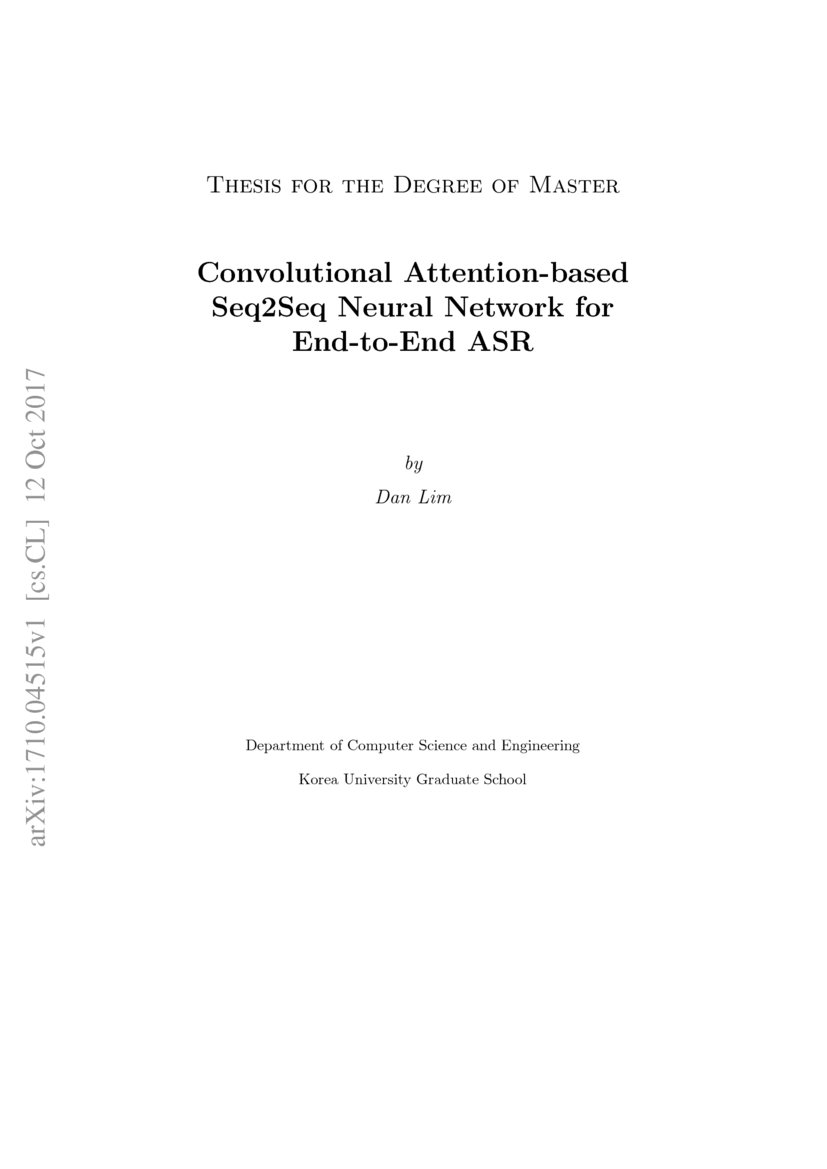 Convolutional Attention-based Seq2Seq Neural Network for End-to-End ASR | DeepAI