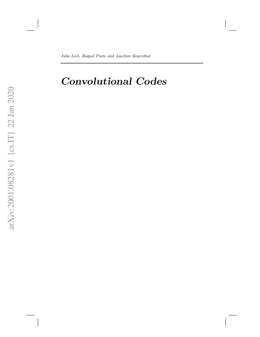 Convolutional Codes | DeepAI