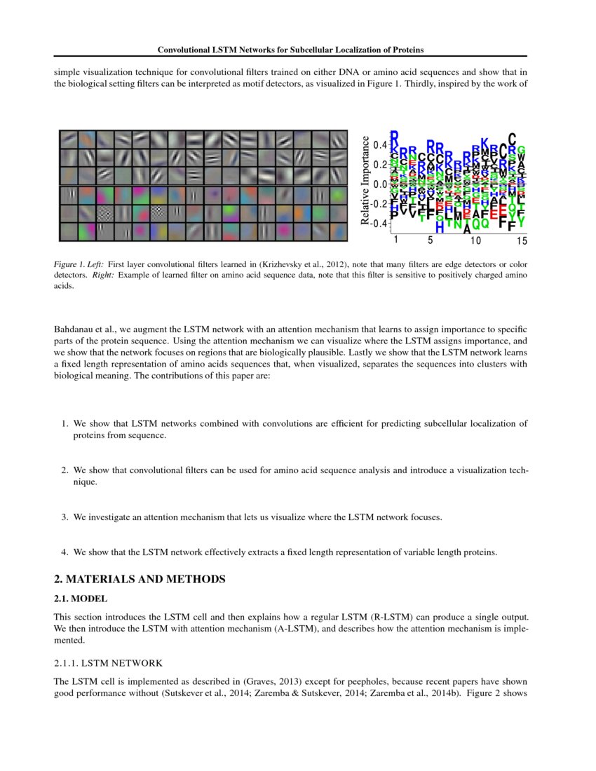 Convolutional LSTM Networks for Subcellular Localization of Proteins ...