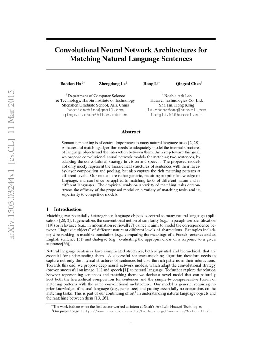 Convolutional Neural Network Architectures for Matching Natural Language Sentences | DeepAI