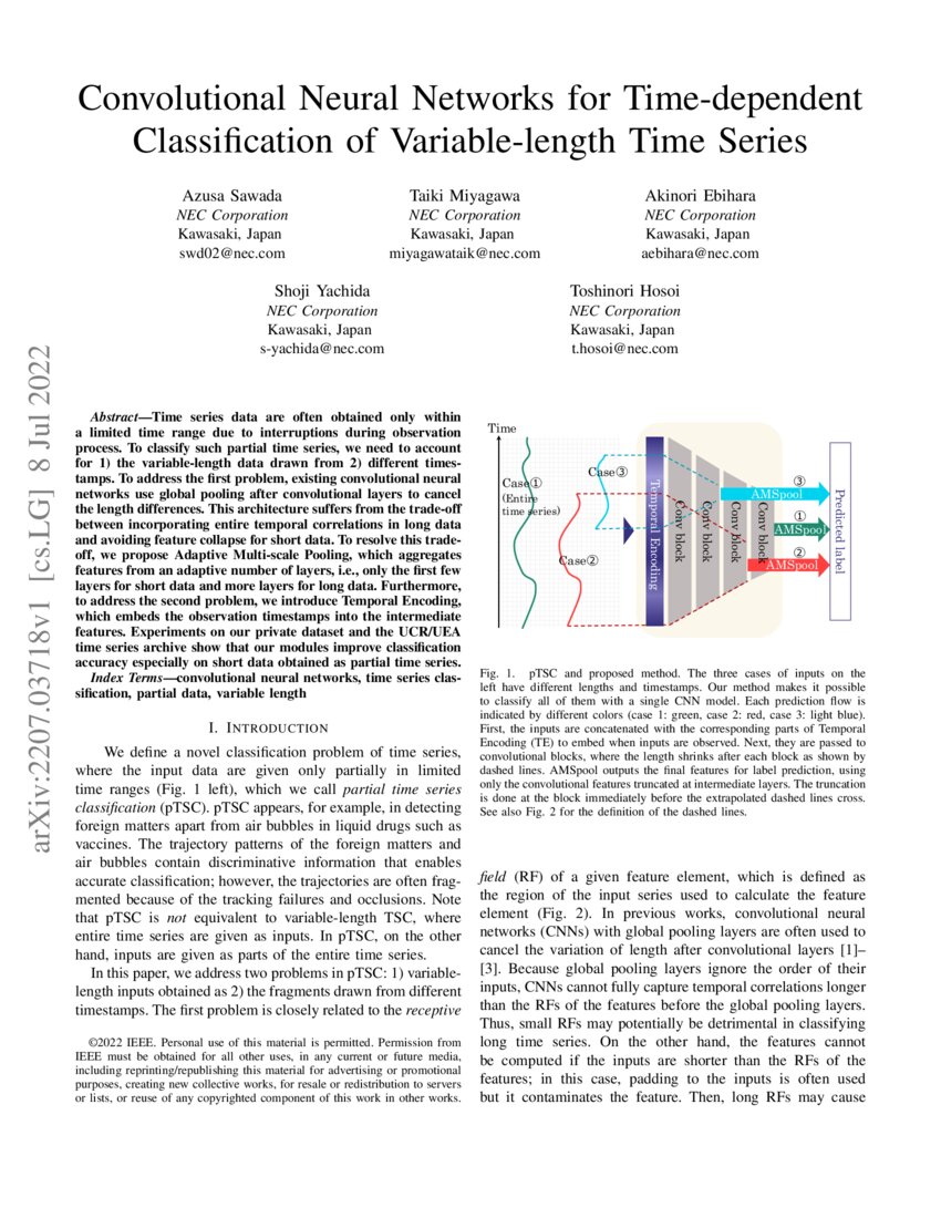 Convolutional Neural Networks for Time-dependent Classification of Variable-length Time Series ...
