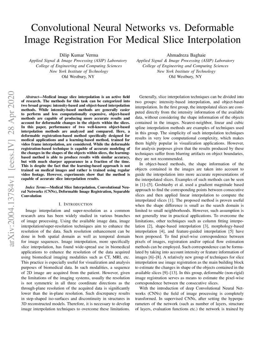 Convolutional Neural Networks vs. Deformable Image Registration For ...